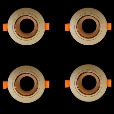 4 x Matt Gold With Copper Insert Tilt Downlight Spotlight Recessed ...