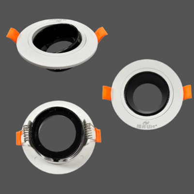 4 x Matt White With black Insert Tilt Downlight Spotlight Recessed ...