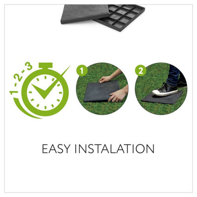 4 x Nicoman Square Stomp Stone Graphite Grey 30cm x 30cm