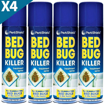 4 x Pest Shield Bed Bug Killer Spray 200ml Household Bed Bug Control ...