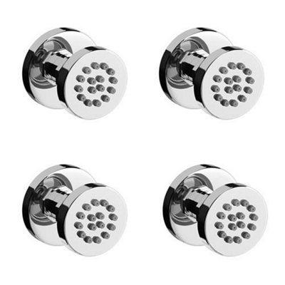4 x Round Shower Massage Body Jet Sprayers in Chrome