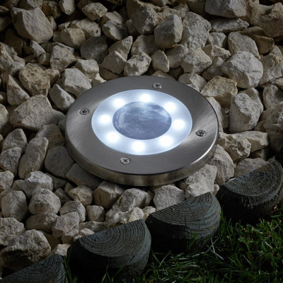 4 x Solar Powered Garden Up Lights - Lawn, Border, Patio, Decking, Path ...