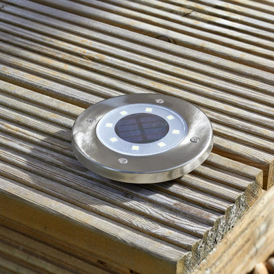 4 x Solar Powered Garden Up Lights - Lawn, Border, Patio, Decking, Path ...