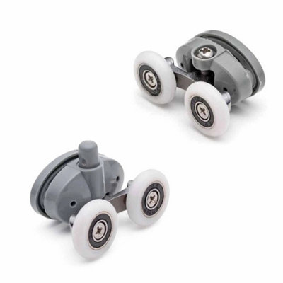4 x Twin Shower Screen Door Rollers Runners Wheels 25mm Replacement UK
