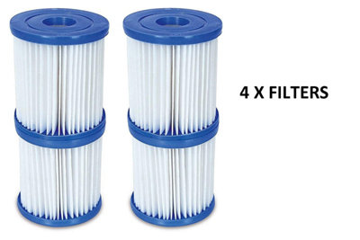 4 x Type I / Type 1 Bestway Pool Filter Cartridge (8x9cm) at B&Q