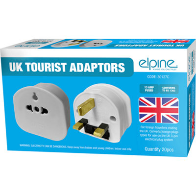 4 X Uk Tourist Adapter Travel Plug Power Main Holiday Converter Mains ...