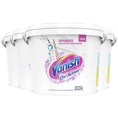 4 x Vanish Gold Fabric Stain Remover Oxi Action Powder Whites 2.4kg ...