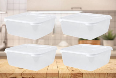 4 x Wham Food Storage Container 10L Box Large Food Preserve Cake Tub 32 ...