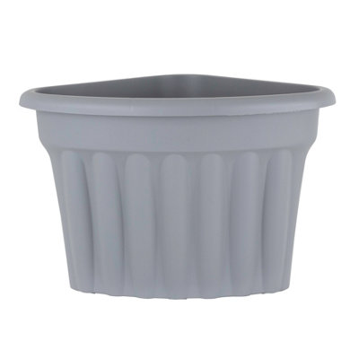 4 x Wham Vista 49cm Corner Recycled Plastic Planter Upcycle Grey | DIY ...