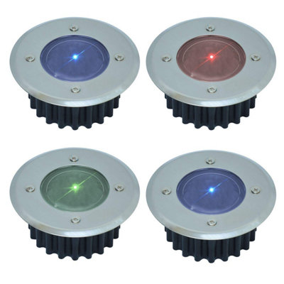 4 X White Or Colour Changing Decking Light- Solar Powered ...