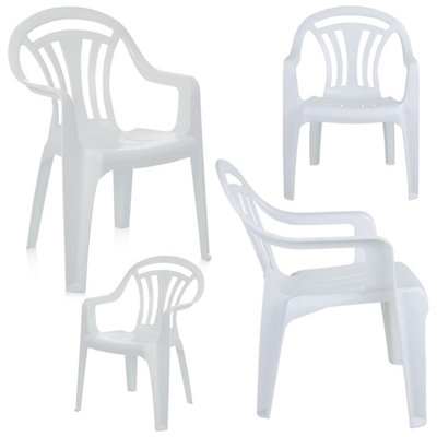 White plastic garden chairs b&q store