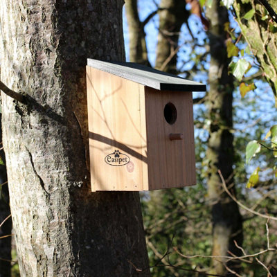 4 x Wooden Bird Nesting Box Small Nest Traditional Wood House Robin ...