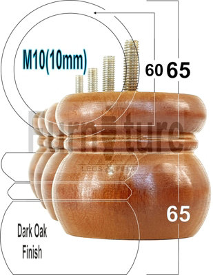 4 x WOODEN BUN FEET REPLACEMENT FURNITURE LEGS 60mm HIGH SOFAS CHAIRS ...