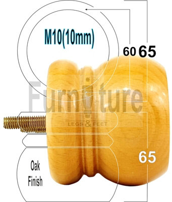 4 x WOODEN BUN FEET REPLACEMENT FURNITURE LEGS 60mm HIGH SOFAS CHAIRS ...