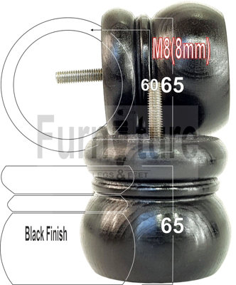 4 x WOODEN BUN FEET REPLACEMENT FURNITURE LEGS 60mm HIGH SOFAS CHAIRS ...