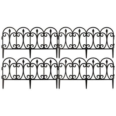 4 x Wrought Iron Effect Garden Edge Panels - Weather Resistant ...