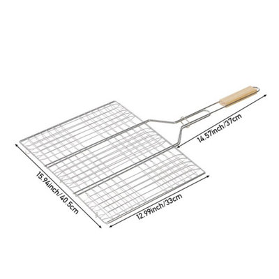 40.5 33cm Barbecue Grilling Basket Grill BBQ Net Steak Meat Fish ...