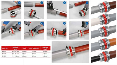 40-65mm Universal Coupling Connector Drain Pipes Various Sizes Types ...