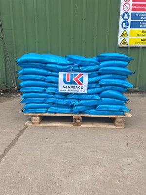 40 Filled blue polypropylene sandbags | DIY at B&Q