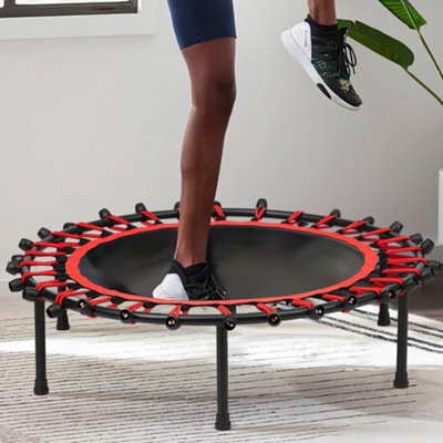 40 Inch Black Red Round Garden Trampoline Fitness Trampoline for Kids ...