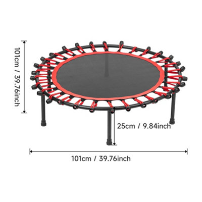 40 Inch Black Red Round Garden Trampoline Fitness Trampoline for Kids ...