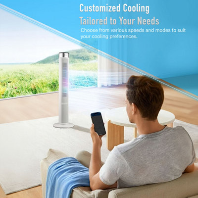 40-inch Oscillating Tower Fan with Timer, Sleep Mode and Remote Control