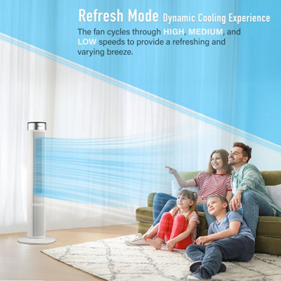 40-inch Oscillating Tower Fan with Timer, Sleep Mode and Remote Control