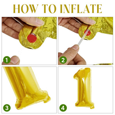 40 Inch Self-Inflating Foil Balloons 0 Number Balloons for Birthdays ...