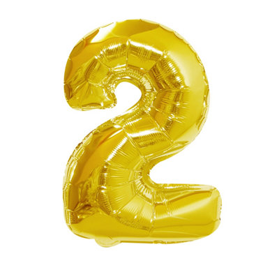 40 Inch Self-Inflating Foil Balloons 2 Number Balloons for Birthdays ...