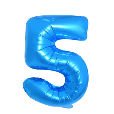 40 Inch Self-Inflating Foil Balloons 5 Number Balloons for Birthdays ...
