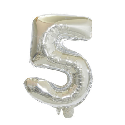 40 Inch Self-Inflating Foil Balloons 5 Number Balloons for Birthdays ...