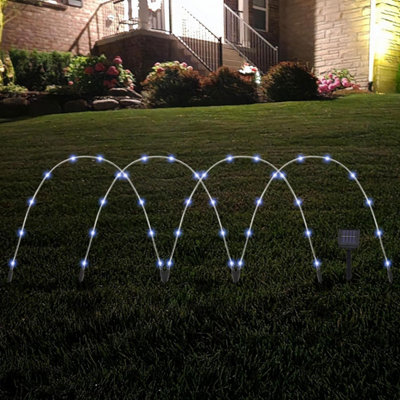 40 LED Solar Garden Arch Lights Waterproof Outdoor Pathway & Flower Bed ...