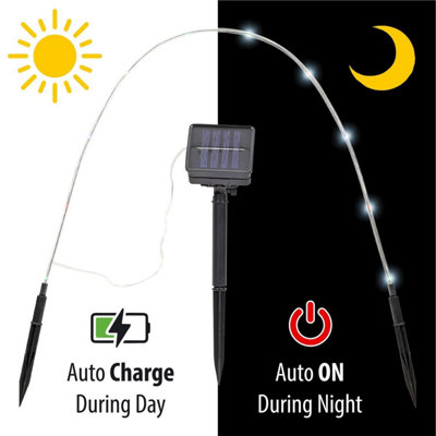 40 LED Solar Garden Arch Lights Waterproof Outdoor Pathway & Flower Bed ...