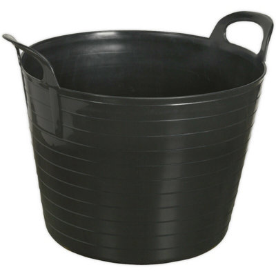 Buy 40 Litre Heavy Duty Flexi Tub with Strong Handles - Versatile Black ...