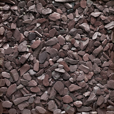 40 mm Bulk Bag 850 kg Slate - Plum Coloured Slate Chips - L100 x W100 x ...