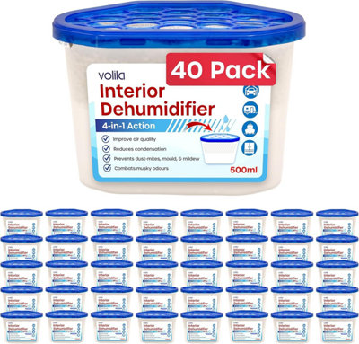 40 Pack Disposable Dehumidifier Tubs - 500ml Condensation Absorbers for ...