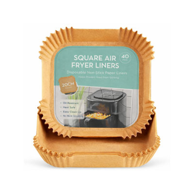 40 Pack Square Air Fryer Liners 20x20cm Disposable Parchment Paper Non ...
