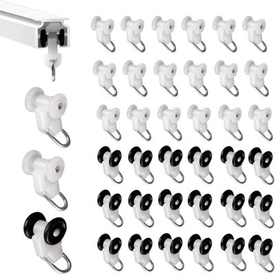 40 Pieces Curtain Glider Rollers Pergola Rail Hook Curtain Track ...