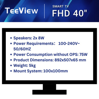 40" SMART LED TV FULL HD WITH FREEVIEW BLUETOOTH & WIFI