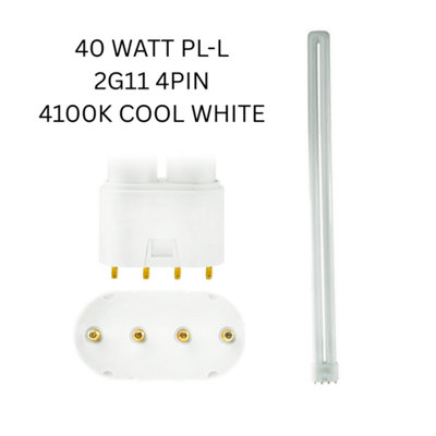 40 WATT PL-L 2G11 4 PIN COMPACT FLUORESCENT LAMP 4100K COOL WHITE 841 ...