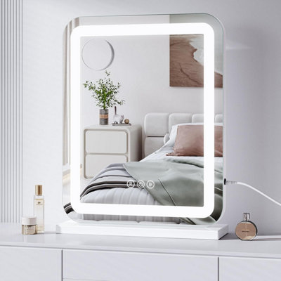 40 x 50 cm LED Hollywood Vanity Mirror with 3 Color Modes Dimmable ...