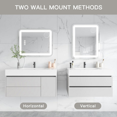 40 x 50 cm LED Hollywood Vanity Mirror with 3 Color Modes Dimmable ...