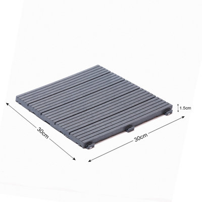40 x Composite Interlocking Patio & Deck Tiles - All Weather Wood ...