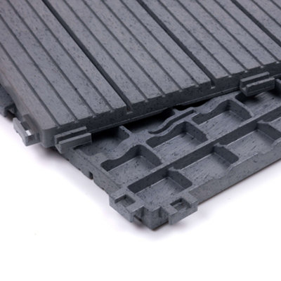 40 x Composite Interlocking Patio & Deck Tiles - All Weather Wood ...