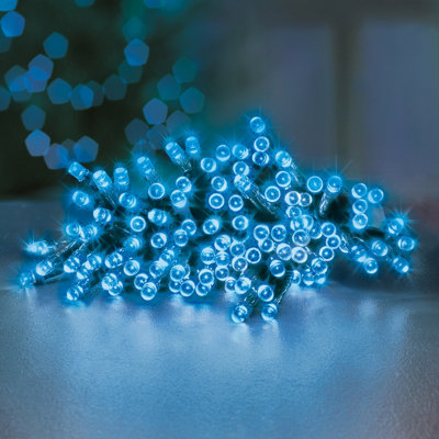 400 Blue LED Battery Christmas String Lights Multi Action Timer 40M