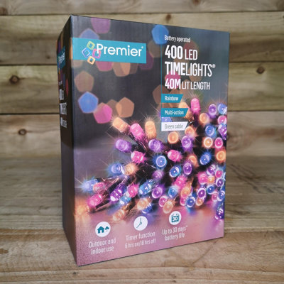 400 LED 40m Premier Christmas Indoor Outdoor Multi Function Battery ...