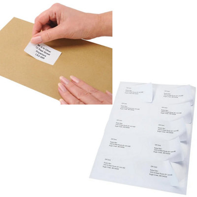 400 Sheets of A4 Plain White Self Adhesive Blank Address Shipping ...