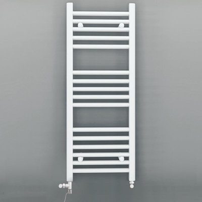 400 x 900 mm White Dual Fuel Electric Radiator Bathroom Towel Rail ...