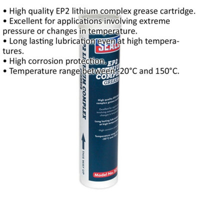 400g EP2 Lithium Complex Grease Cartridge - Corrosion Protection - Long ...