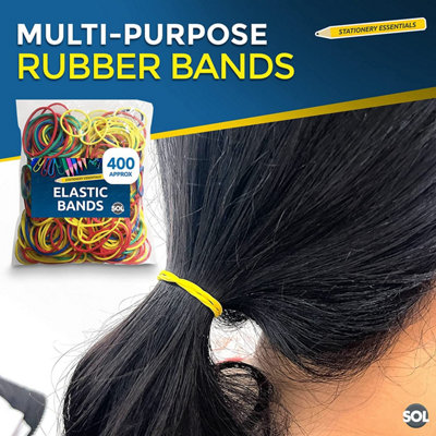 400pk Elastic Bands Rubber Bands Assorted Sizes Thick Elastic Bands Office Sturdy Strechable Rubber Band Assorted